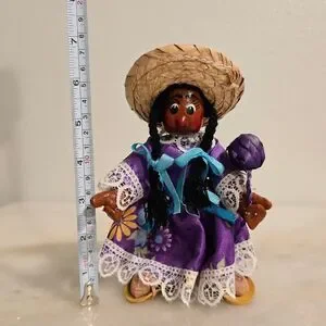 Hand Crafted | Other | Vintage Mexican Folk Art Oil Cloth Peasant ...